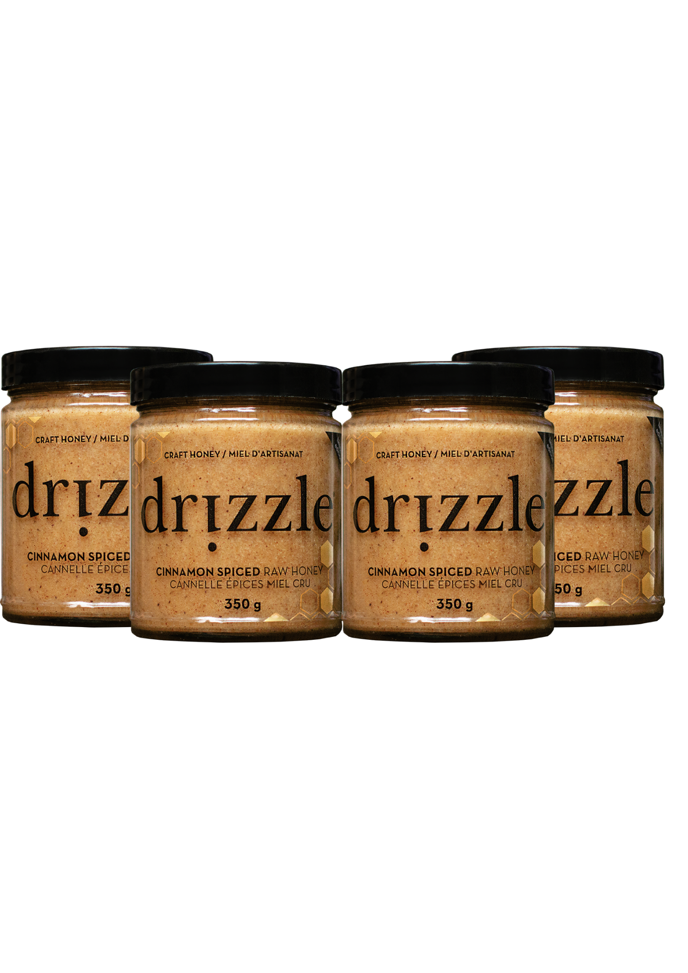 Cinnamon Spiced Four Pack Raw Honey | Drizzle Honey