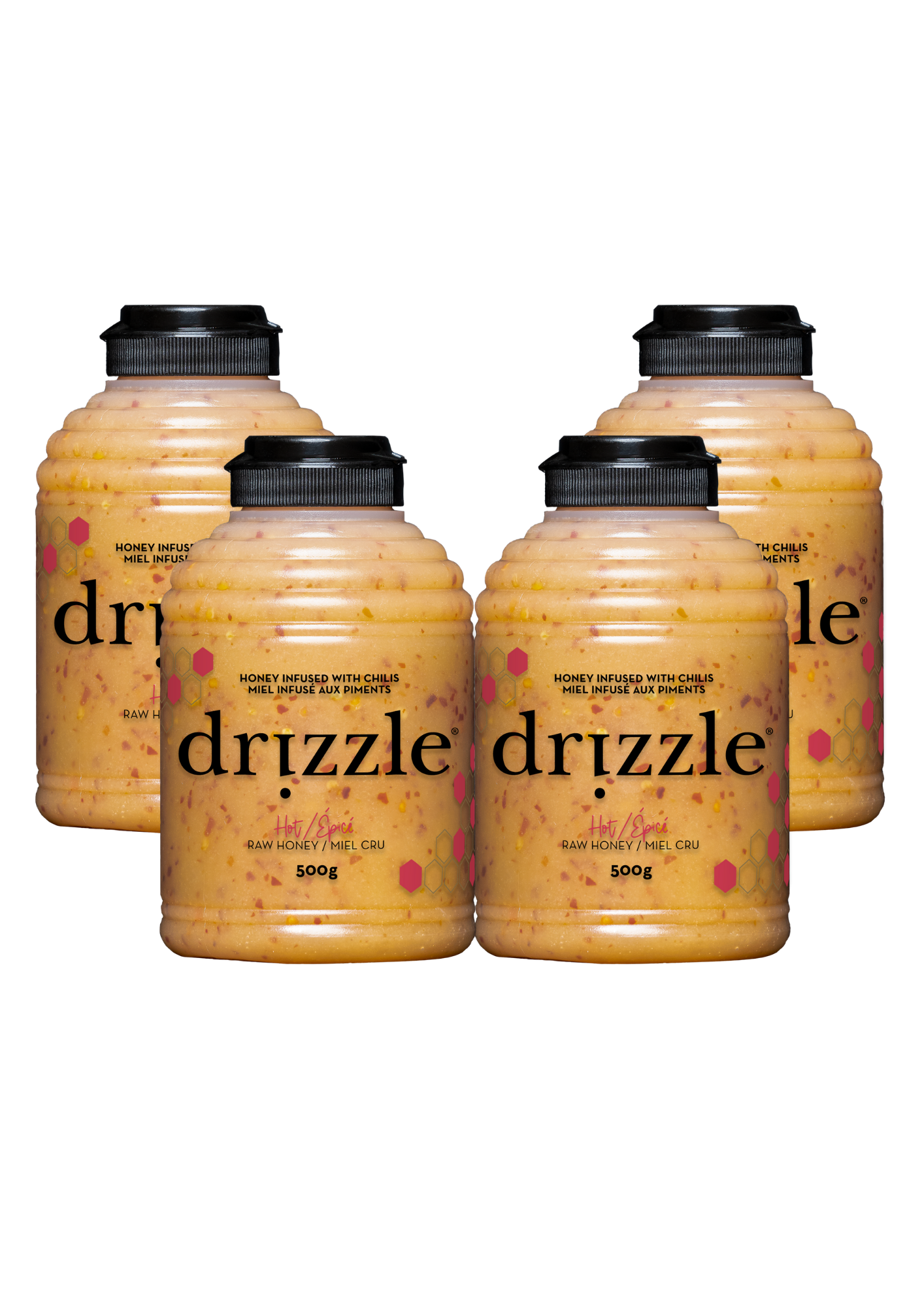 Hot Honey (4 Pack) Raw Canadian Honey | Drizzle Honey